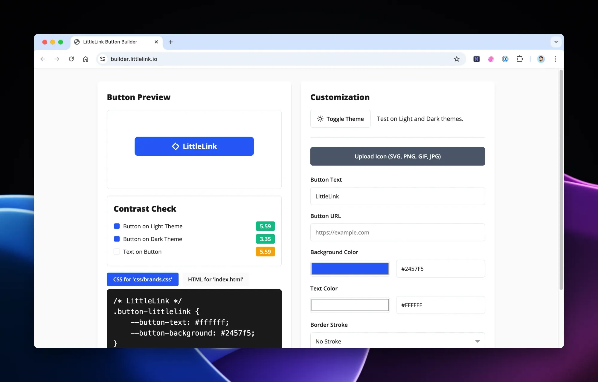 A Visual Tool for Creating Custom Branded Buttons on LittleLink