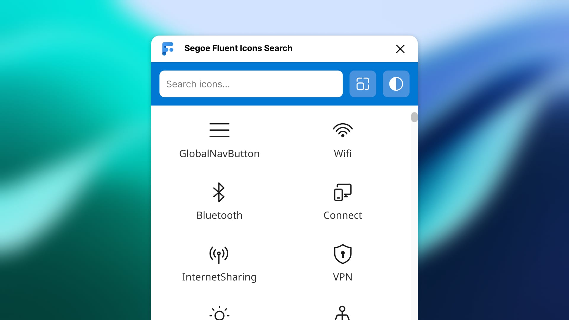 Segoe Fluent Icons Search for Figma